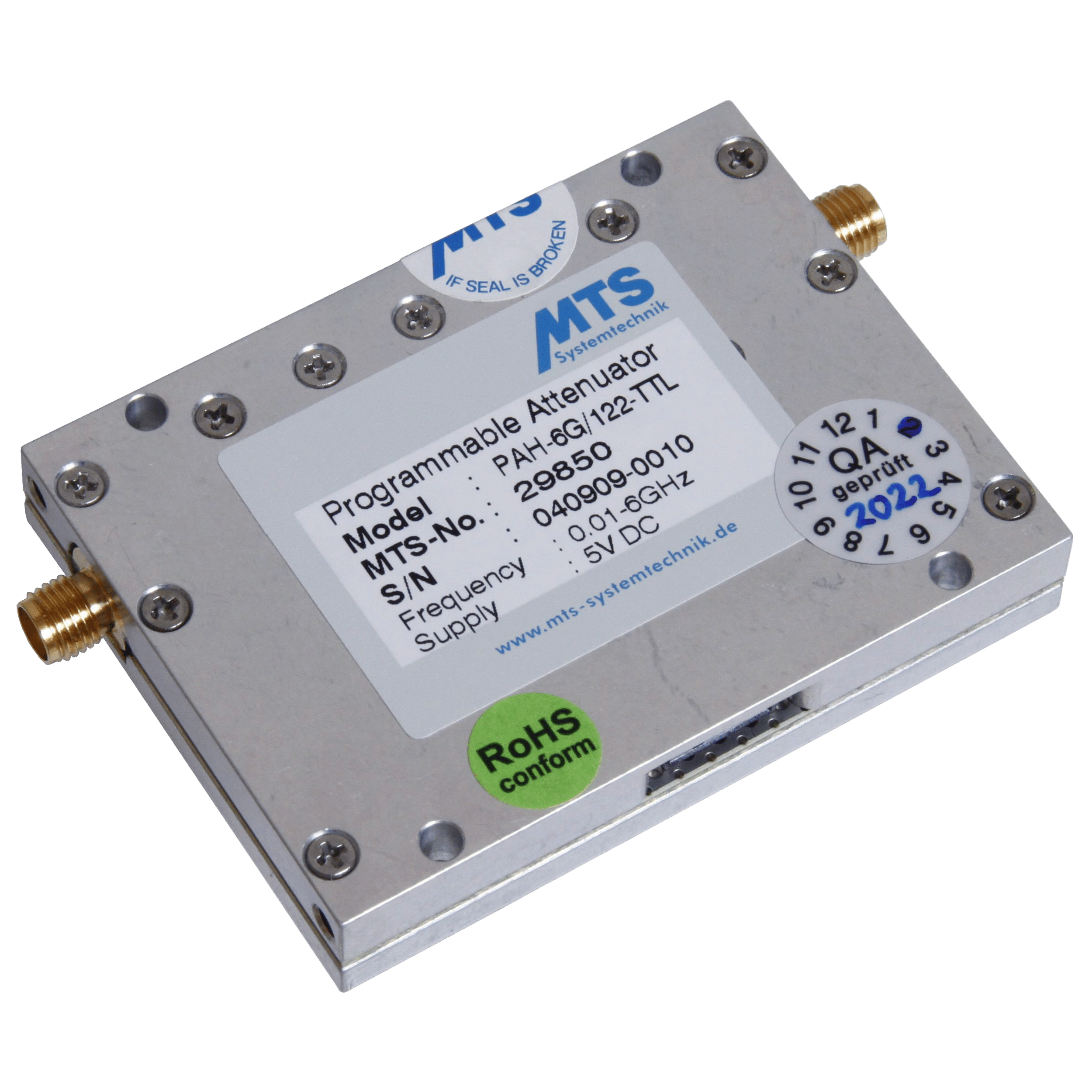 Programmable attenuator PAH-6G/122-TTL | 0.01–6 GHz, 122 dB, SMA