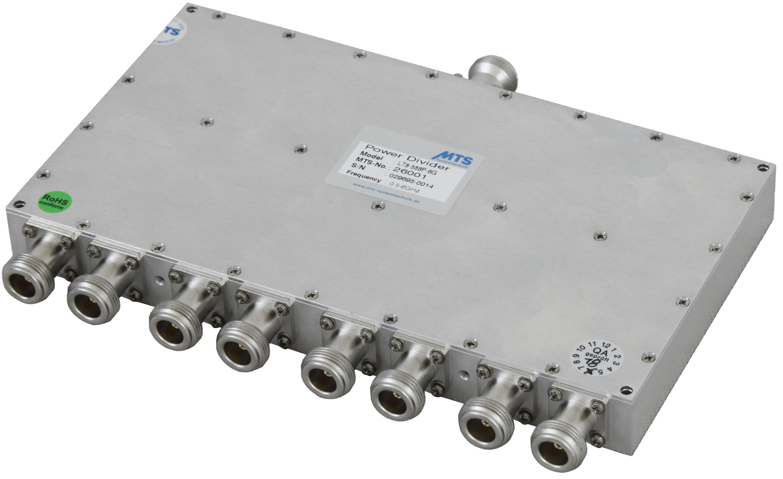 8-way power divider/combiner LT8-588P-6G | 0.5–6 GHz, N connector