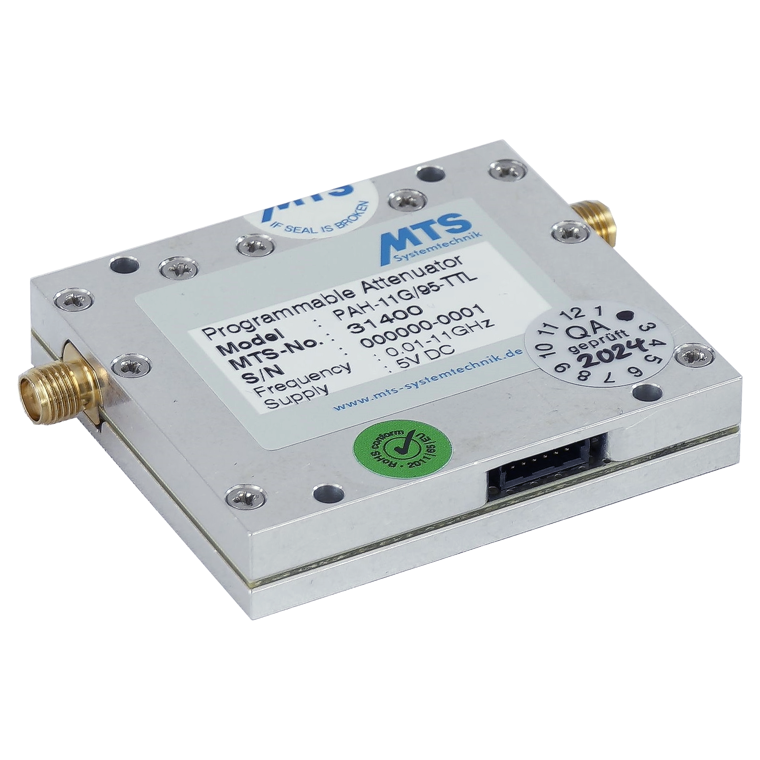 Programmable attenuator PAH-11G/95-TTL | 0.01–11 GHz, 0–95 dB, SMA